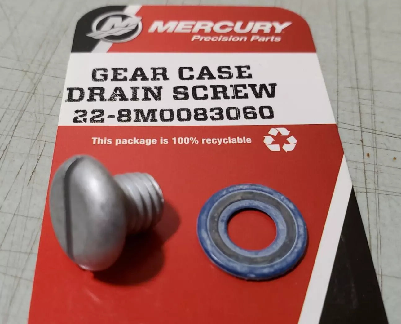Genuine Mercury Outboard Gear Case Drain Screw & Seal 22-8M0083060 OEM ...